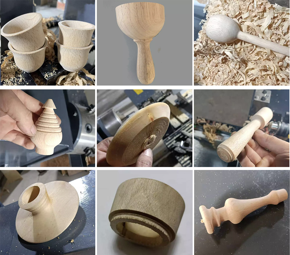 Heavy Auto Feeding Small CNC Wood Lathe Machine with Polisher --Wisdom CNC